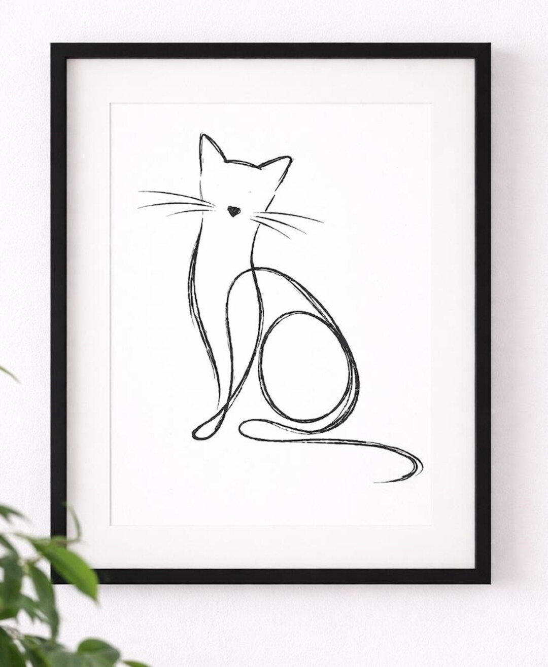 Minimalist Cat Line Art Print | Abstract Cat Sketch | Modern Pet ...
