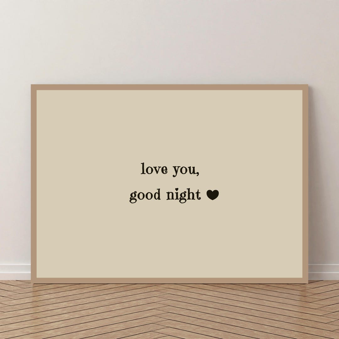 Love You, Good Night Print: Neutral Beige Bedroom Home Decor (digital ...