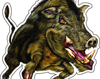 Wild Boar Sticker | Etsy