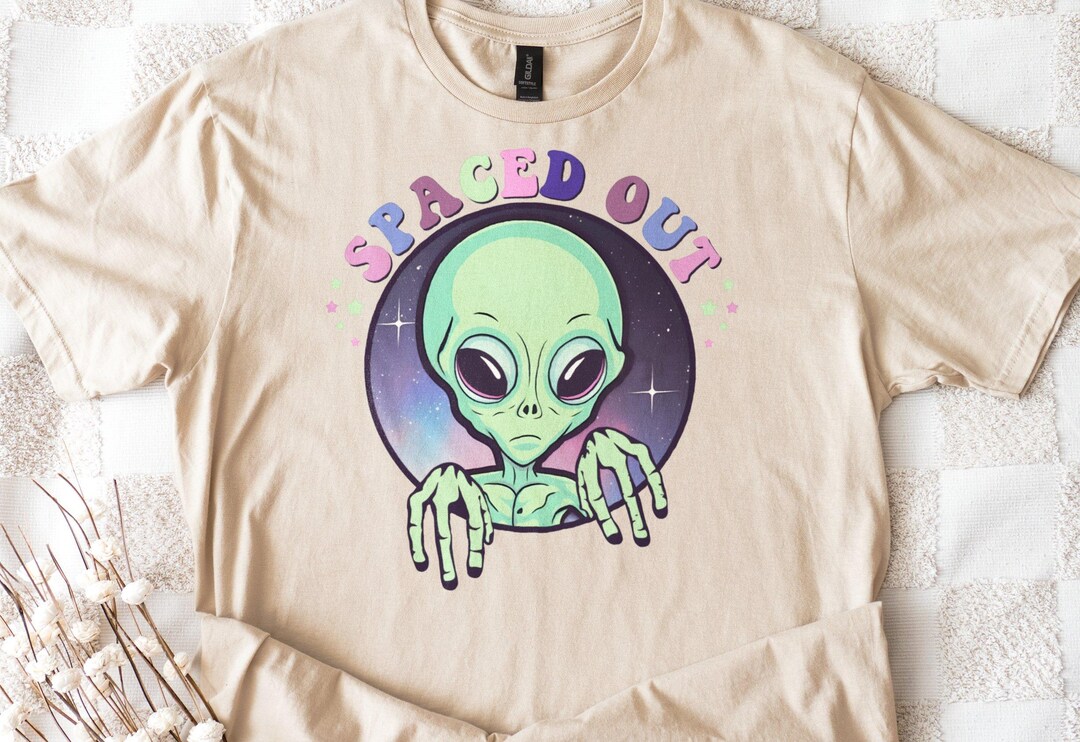 Spaced Out Cartoon Alien Clipart - Fun Sublimation Design for Instant ...