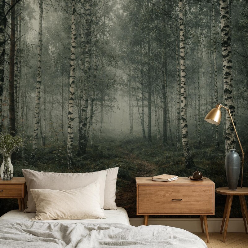 Birch Wallpaper - Etsy