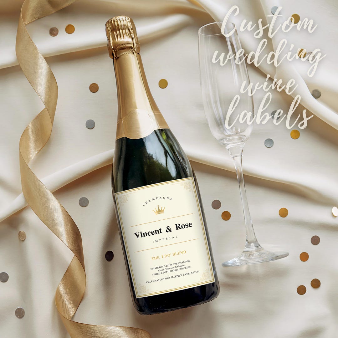 Wedding Wine Label Template | Personalized 'our Story' Champagne Favor ...