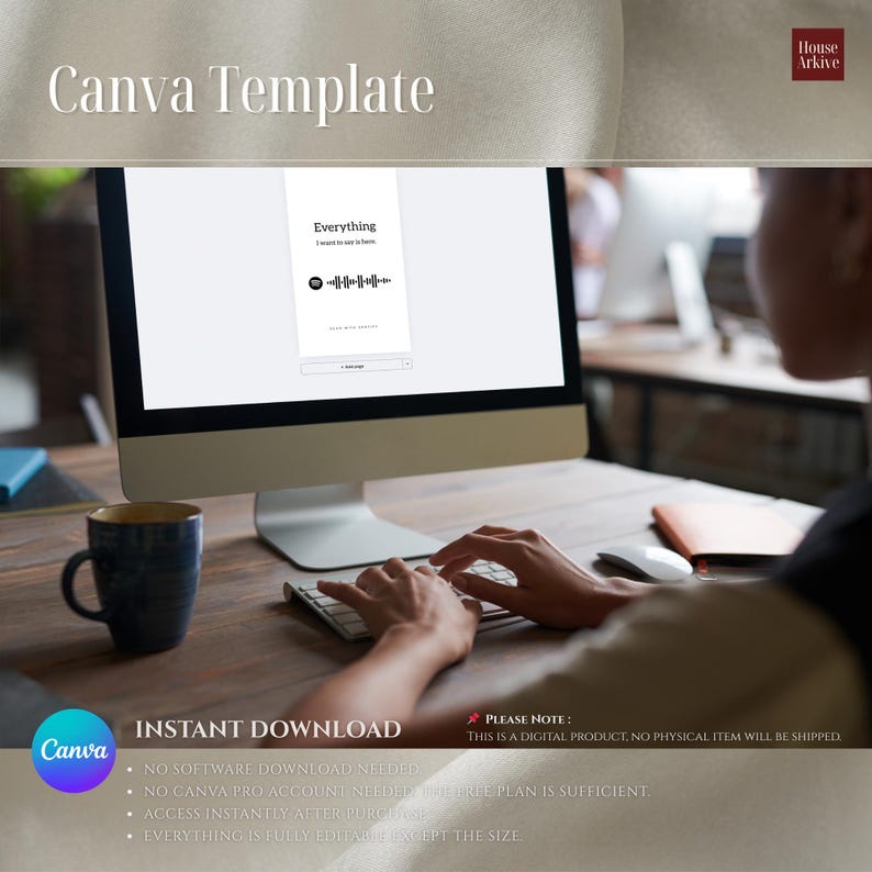 Spotify Code Gift Tag | Editable Digital Music Template - Etsy