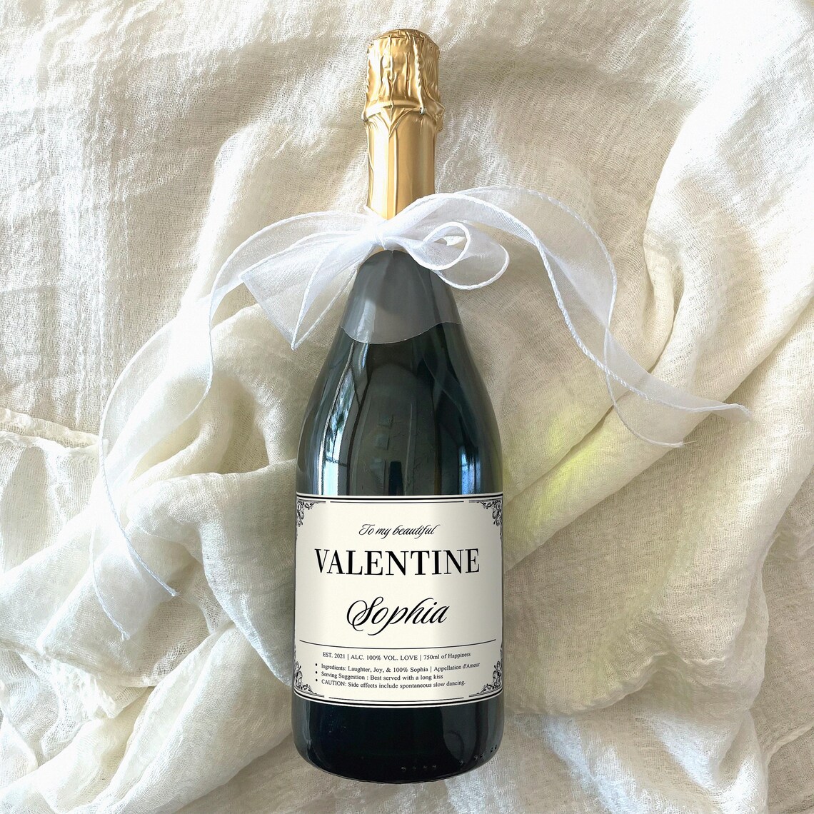 Vintage Valentine Champagne Label Template | Witty Custom Wine Decal ...