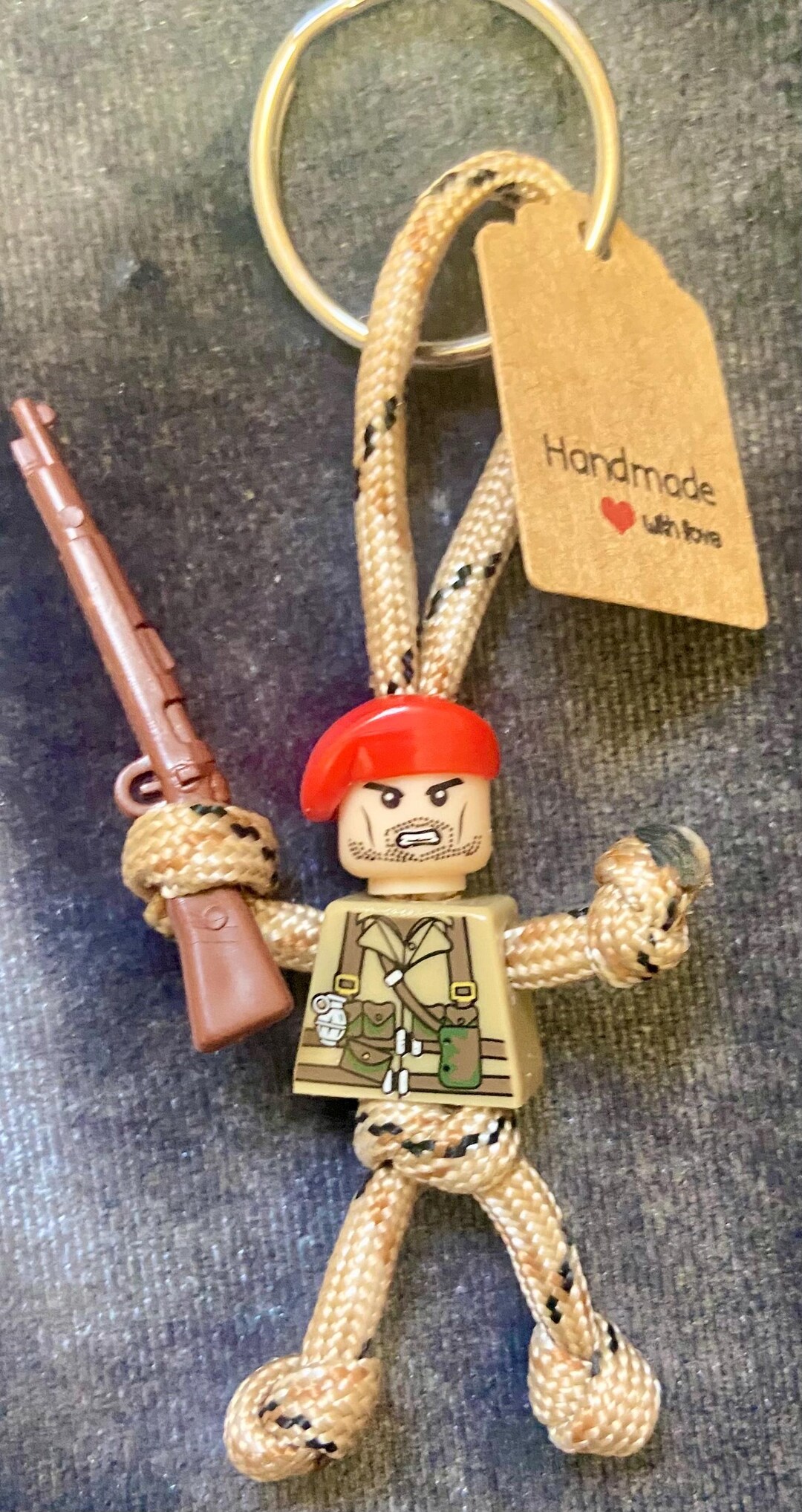 Paracord Person Keyring Red Cap - Etsy