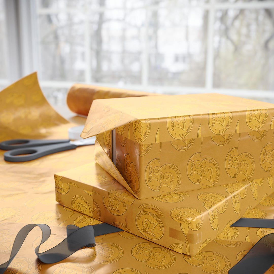 Gold Coin Pattern Wrapping Paper, Elegant Gift Wrap - Etsy