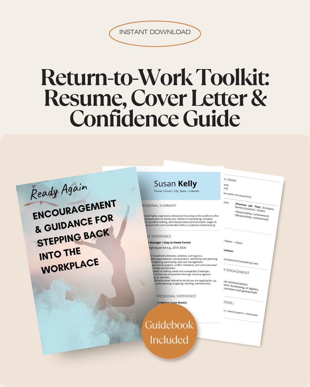 Return to Work Resume Template & Cover Letter | Career Reentry Guide ...