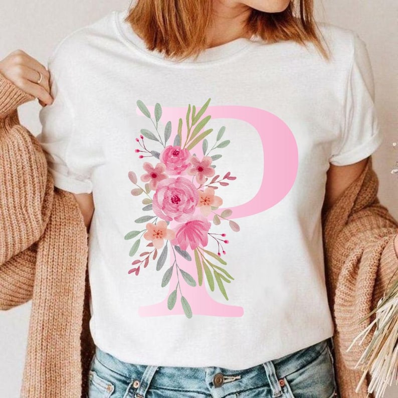 Watercolor Floral Alphabet Clipart, Pink Spring Lettering (PNG Digital ...