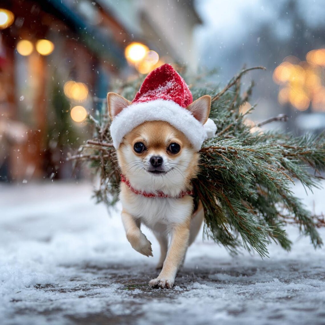 4 Christmas Dog Prints High Quality Pngs, Digital Download, Printable ...
