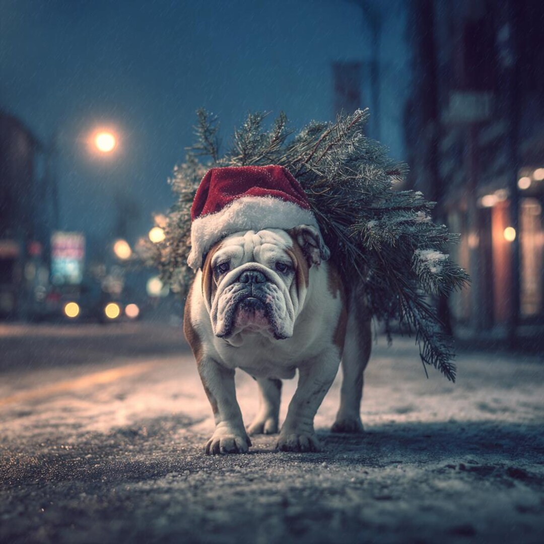 4 Christmas Dog Prints High Quality Pngs, Digital Download, Printable ...