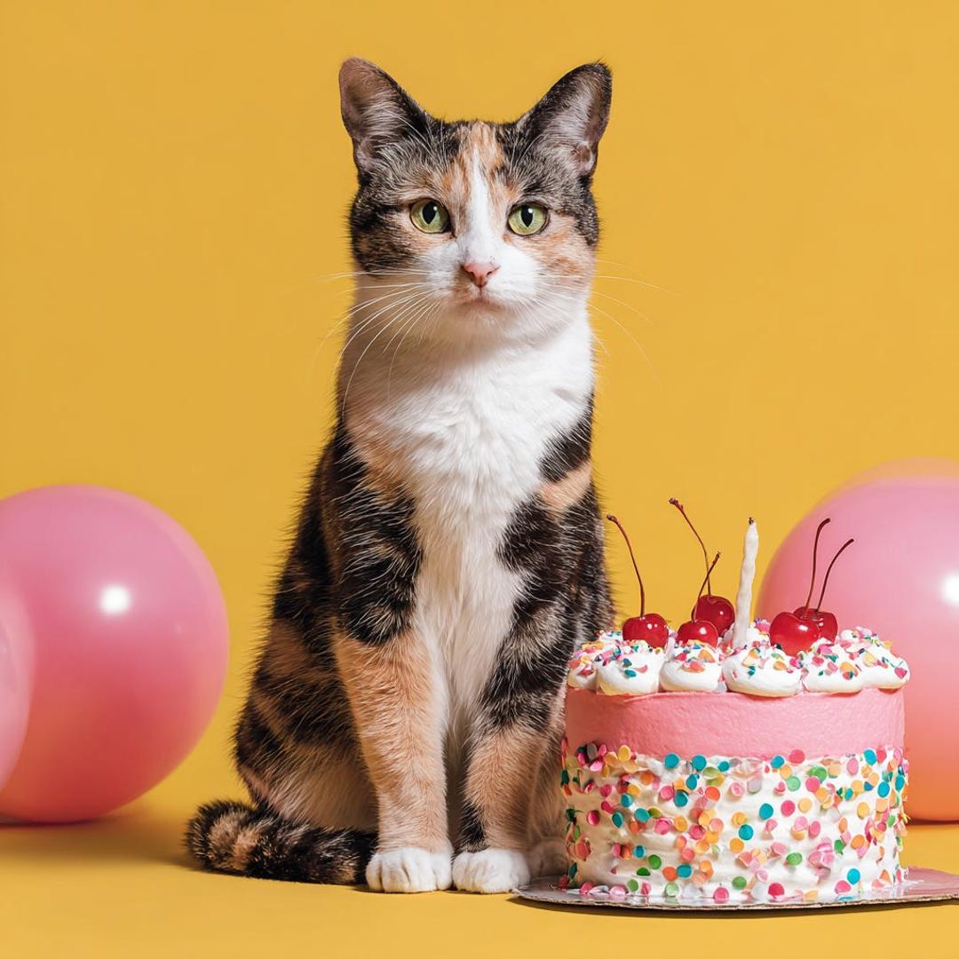 3 Cat Celebration Birthday Print High Quality Pngs, Digital Download ...