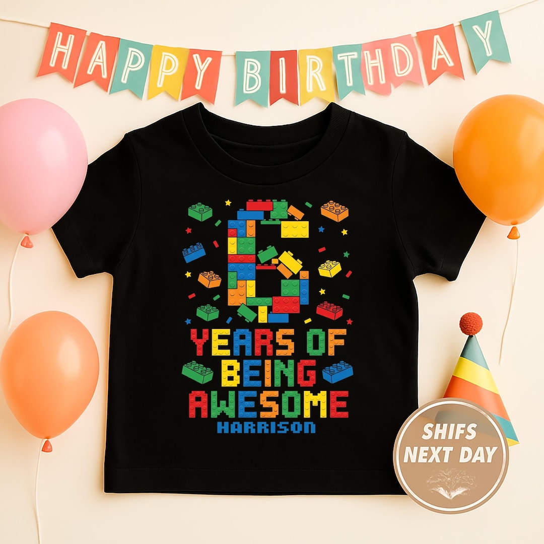 Building Blocks Birthday Sweatshirt, 6th Birthday Kids Sweatshirt ...