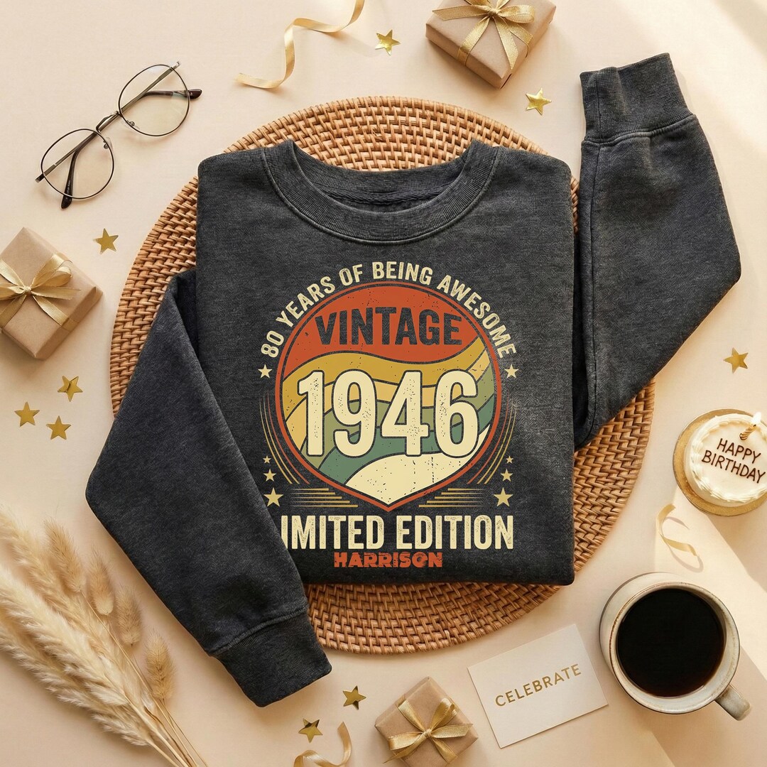Custom Name 80 Years Ago Shirt, Personalized Vintage 1946 Shirt, 80th ...