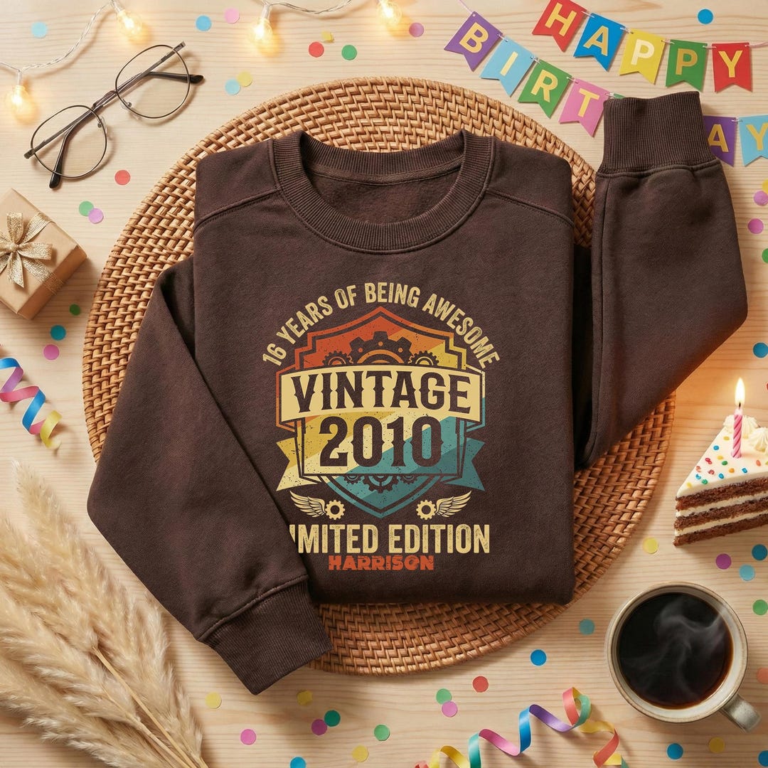 Custom Name 16 Years of Being Awesome, 16th Birthday Shirt, Vintage ...