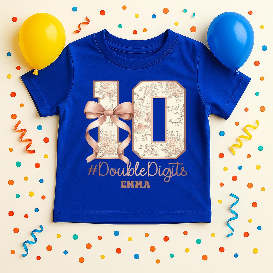 Personalized Double Digits Birthday Shirt, Girls Coquette Bow Birthday ...