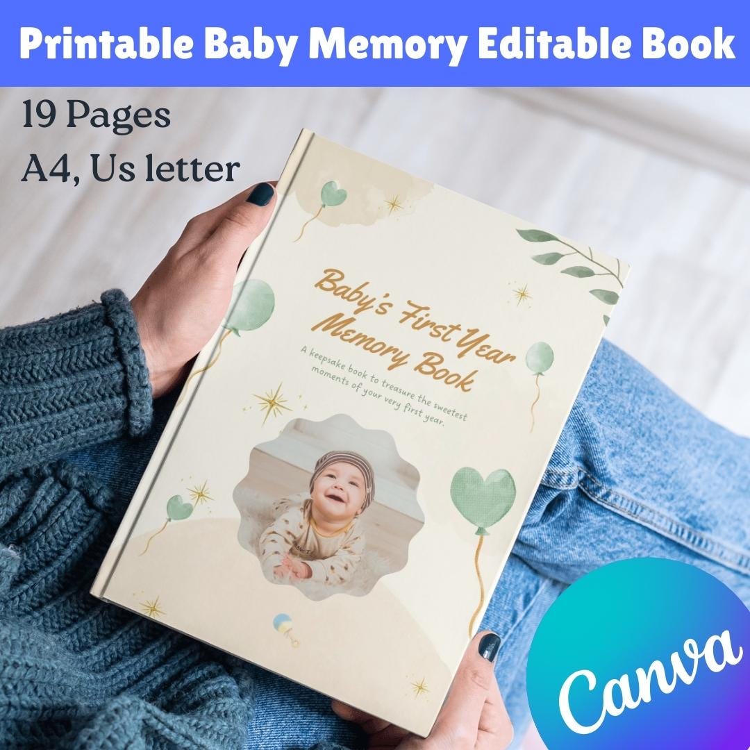 Baby Memory Book First Year, Custom Baby Book for Girl or Boy ...