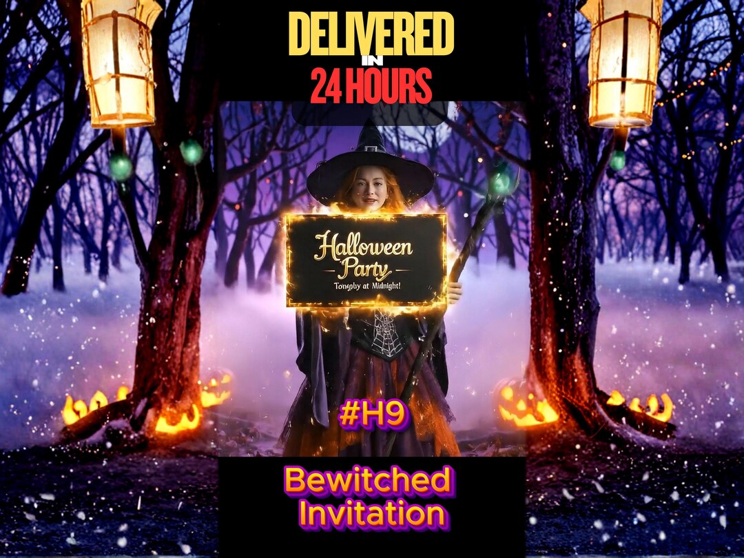 H9 - Bewitched Invitation | Your Face in a Halloween Movie | Order Now ...