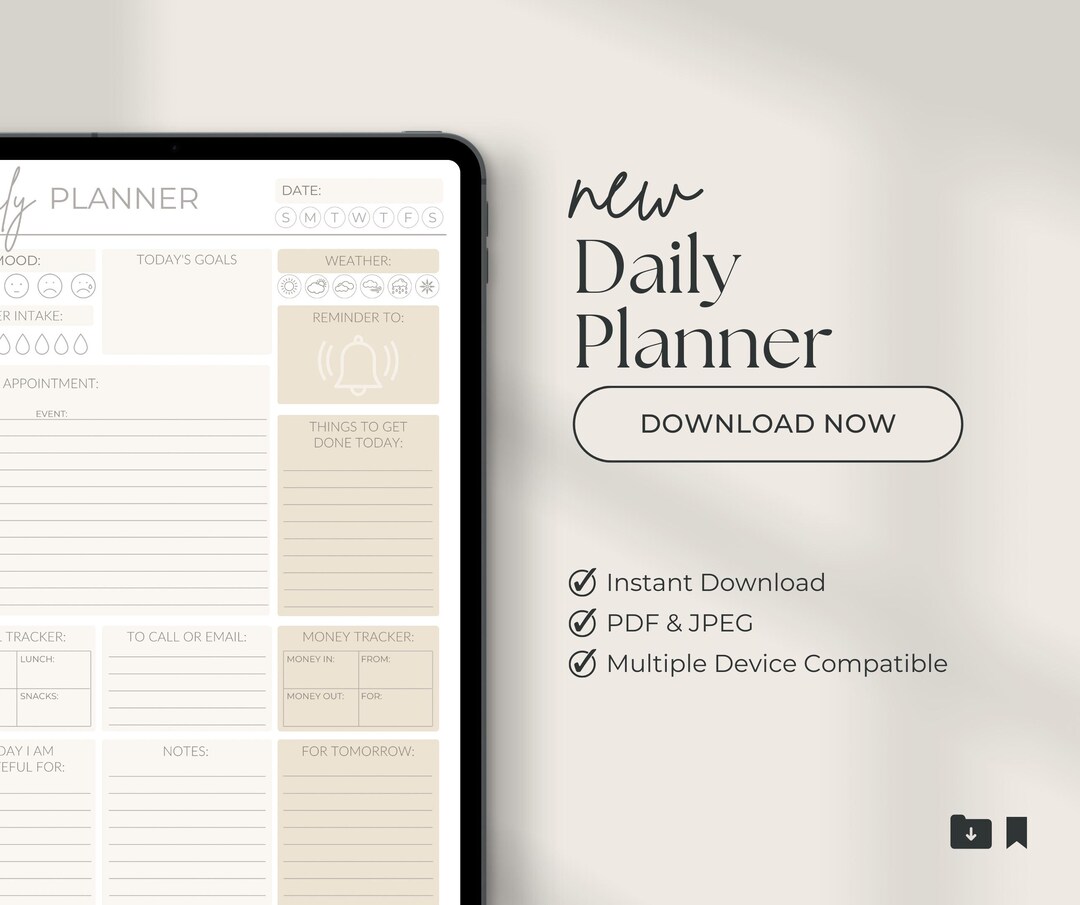 Daily Planner (english) - Etsy
