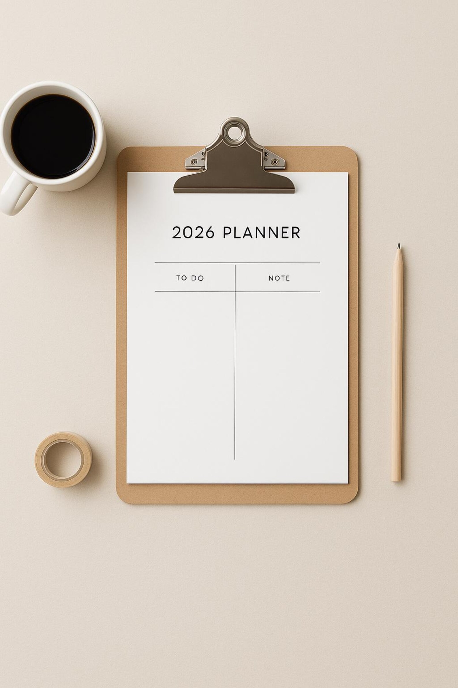 Black & White Minimalist 2026 Daily Planner | Printable Planner | A4 A5 ...