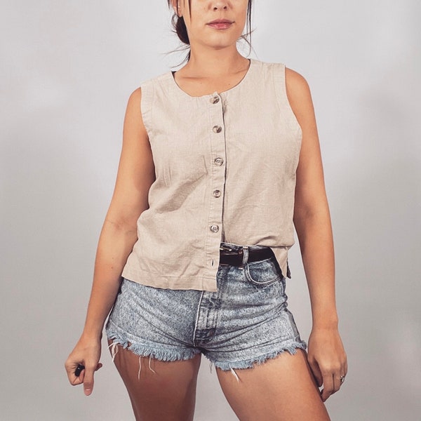 Button up Tank Top - Etsy