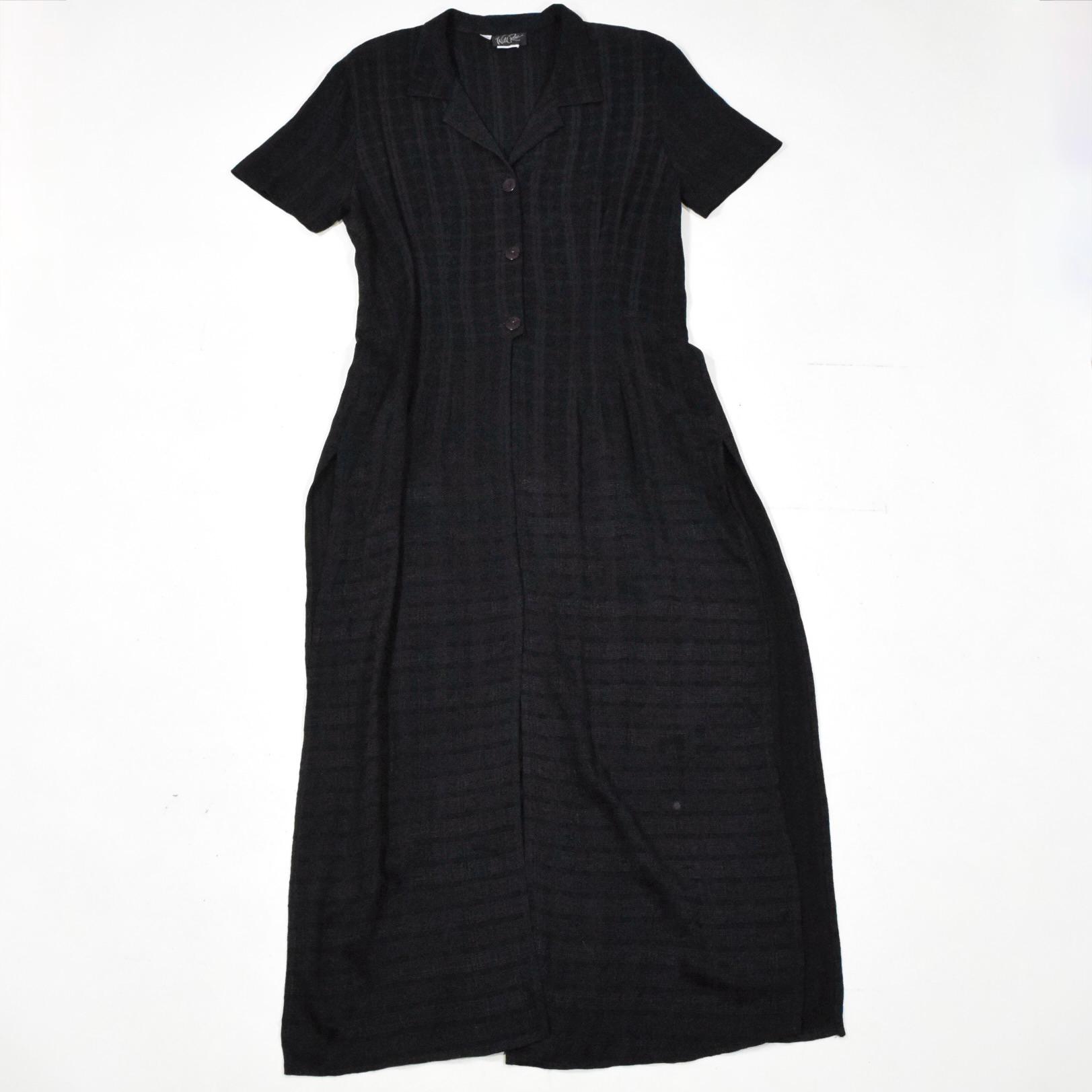 90s Goth Grunge Rayon Duster Blouse - Vintage Black Maxi Dress - Etsy