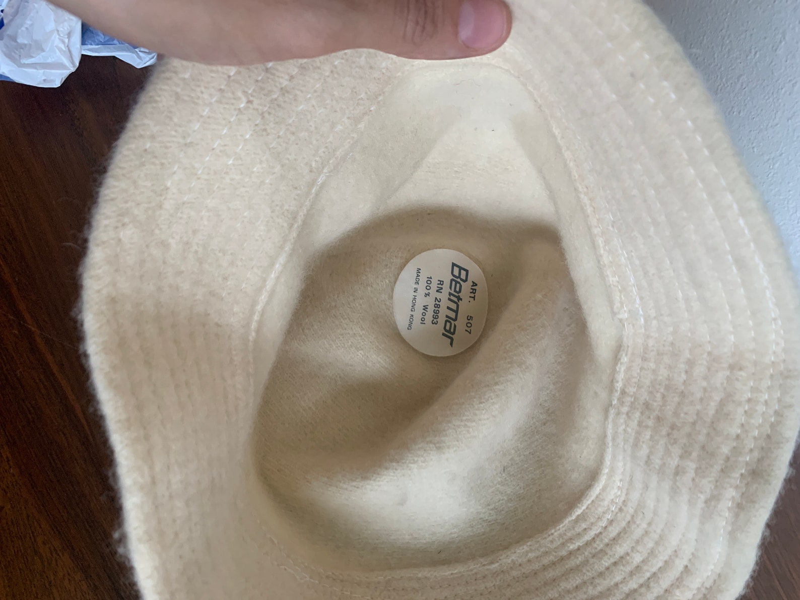 70s Vintage White Fuzzy Wool Bucket Hat - Etsy