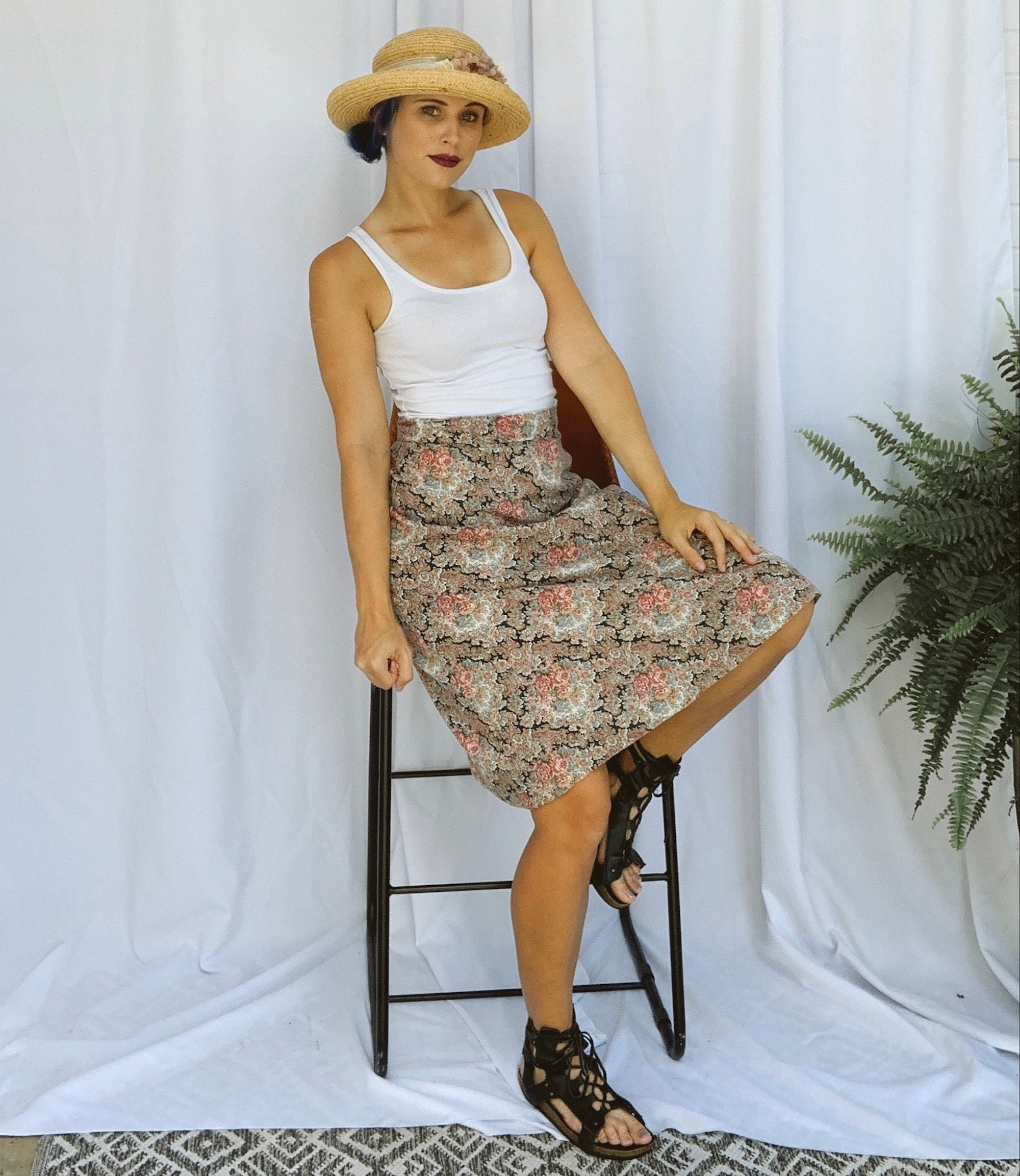 90s Vintage High Waisted Pastel Trumpet Maxi Skirt - Etsy