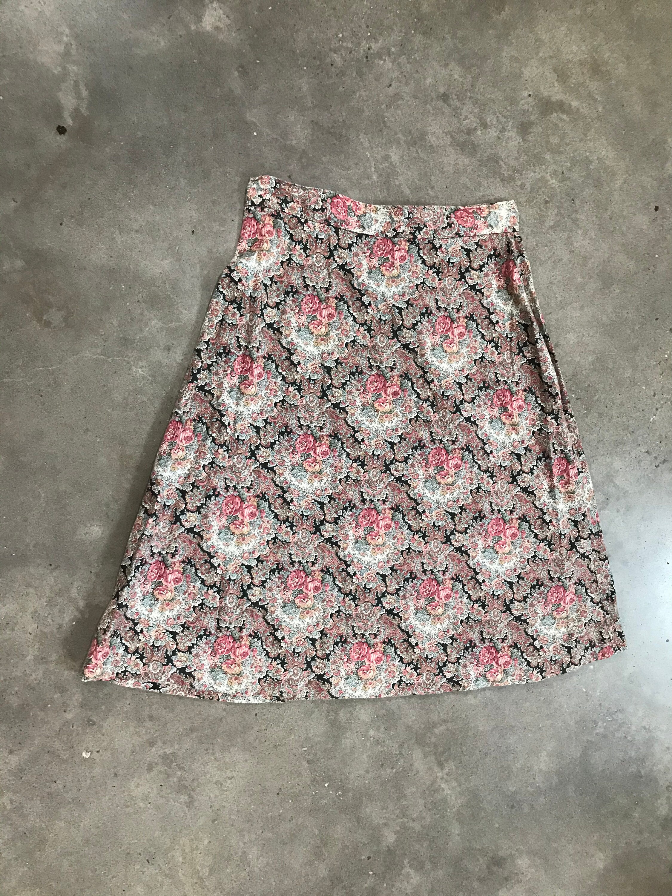 90s Vintage High Waisted Pastel Trumpet Maxi Skirt - Etsy