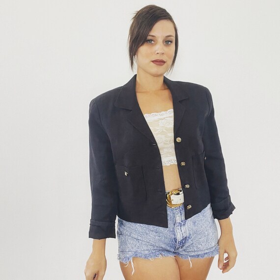 vintage 80s black cropped - Gem