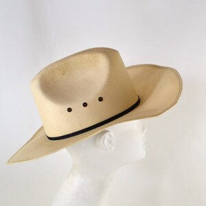 1980s Ivory Feathered Ridge Top Cowboy Hat by Eddy Bros, Size 7 1/8 ...