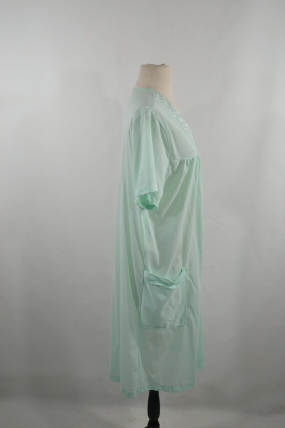 1960s/1970s Mint Blue/Green Peignoir Sheer Robe - Gem