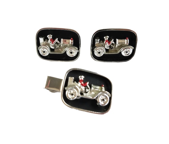 Vintage Swank Model T Ford Car Cufflinks and Tie Clip… - Gem