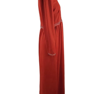 1970s Red Deep V Maxi Dress by R and K Knits - Etsy