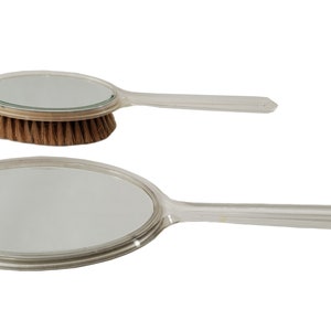 1960s Lucite Double Hand Mirror and Hair Brush Flare Plastic Hand ...