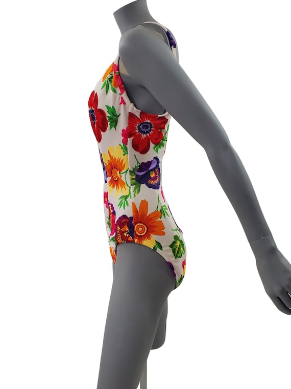 1990s One Piece Floral Print Swimsuit/Bathing Suit by… - Gem