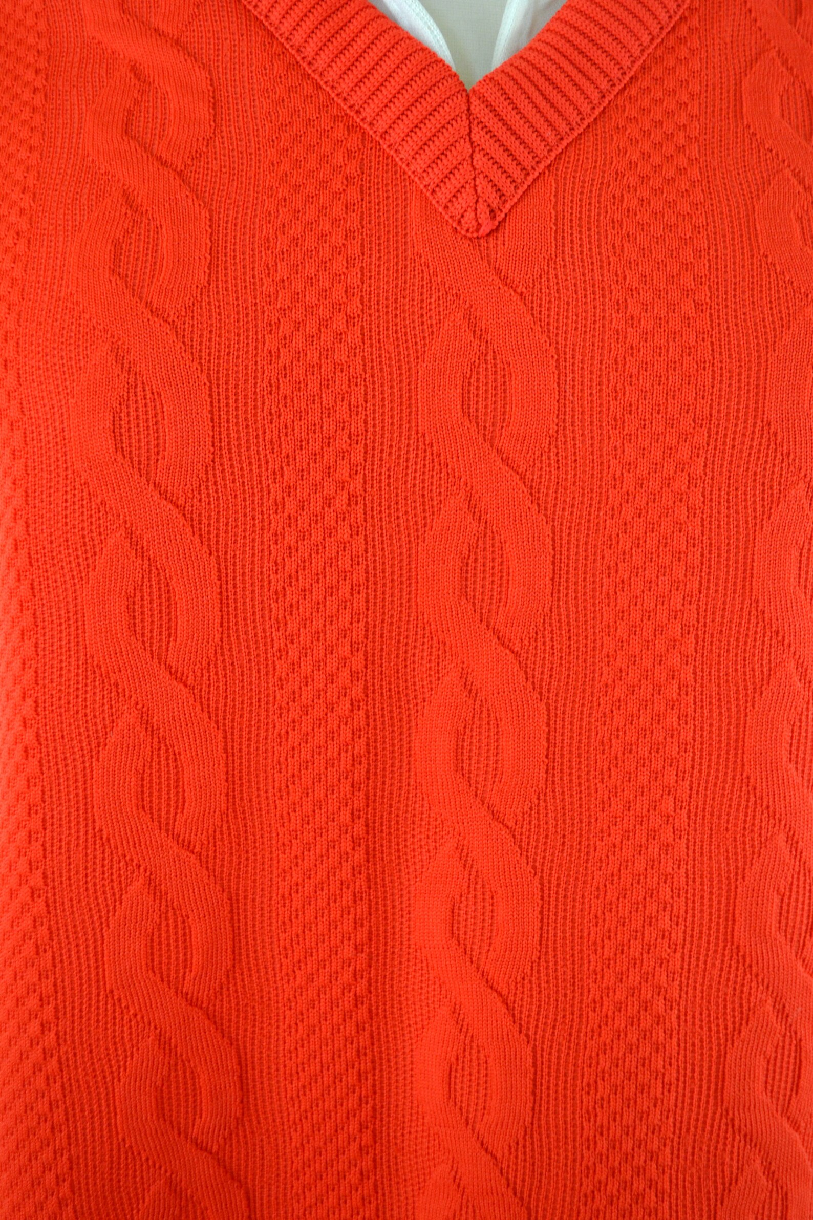 1960s/1970s Red Orange Cable Knit Design Sleeveless Shift/sack - Etsy