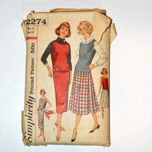 Vintage Sewing Pattern Simplicity Patterns 2274 and 5618, Jerkin, Skirt ...