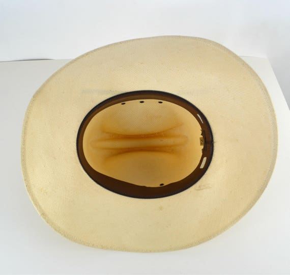 1980s Ivory Feathered Ridge Top Cowboy Hat by Eddy Br… - Gem