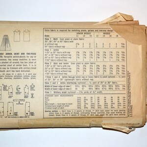 Vintage Sewing Pattern Simplicity Patterns 2274 and 5618, Jerkin, Skirt ...