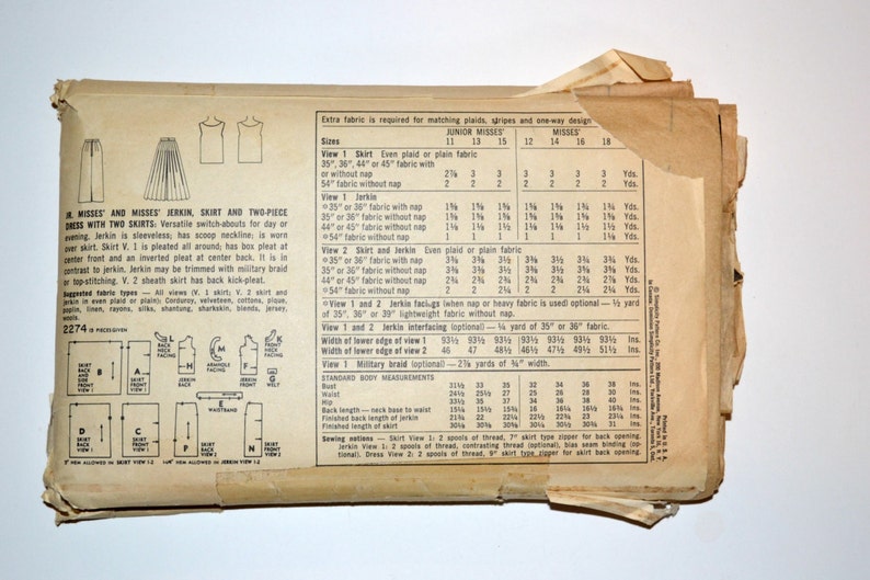 Vintage Sewing Pattern Simplicity Patterns 2274 and 5618 - Etsy