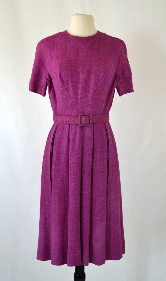 1960s Purple Tweed Dress and Jacket Set by Herbert Sc… - Gem