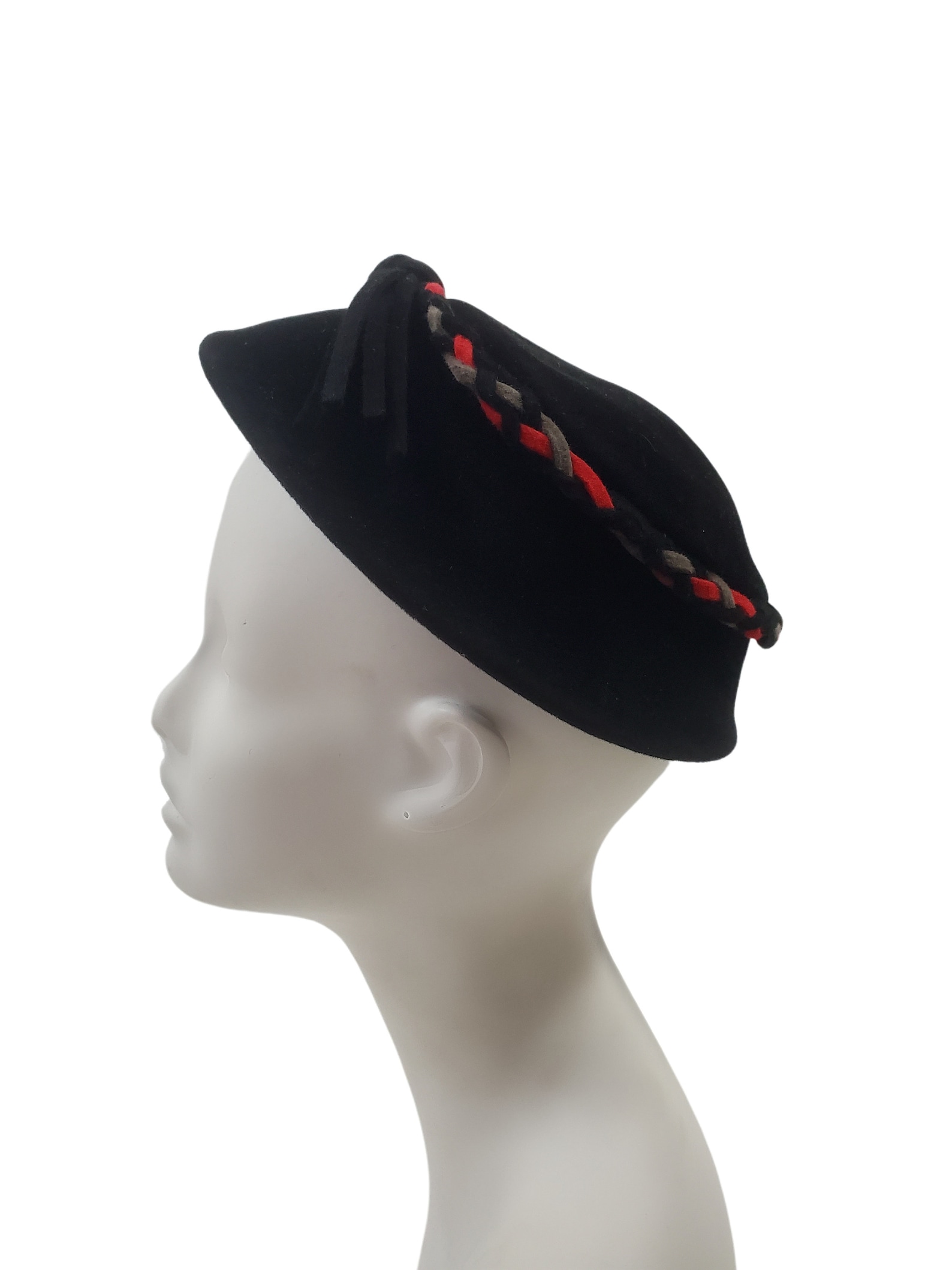 1950s/1960s Black Velour Capulet Hat by Jerri Jo Hats Size 6 - Etsy