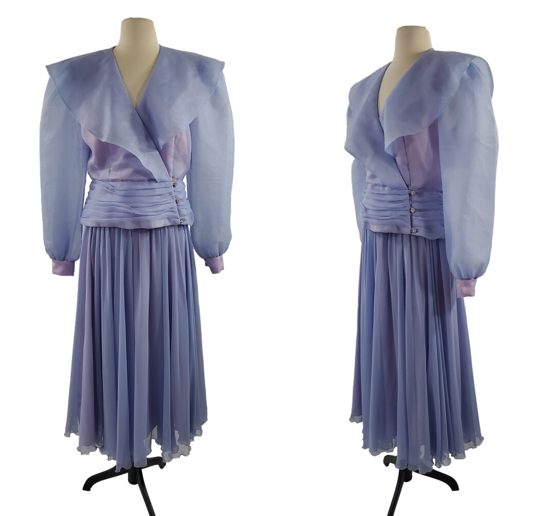 1980s Periwinkle Two Piece Formal Outfit by Cattiva Boutique by Ann ...