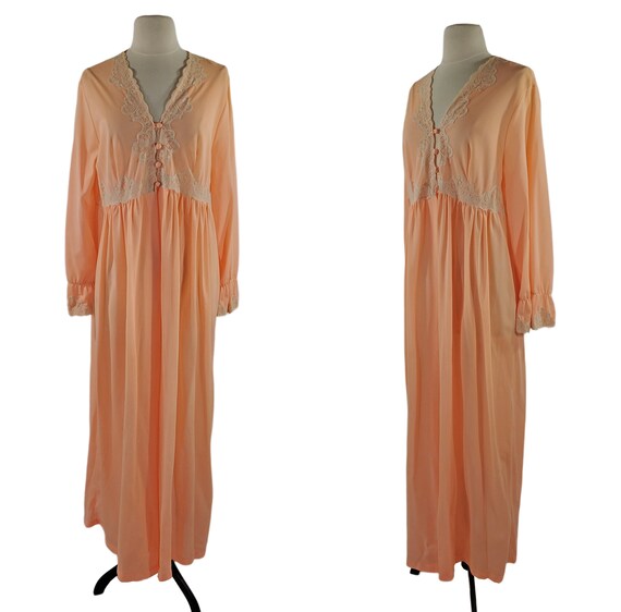 1960s Peach Peignoir Robe by Val Mode, Lingerie Cover… - Gem