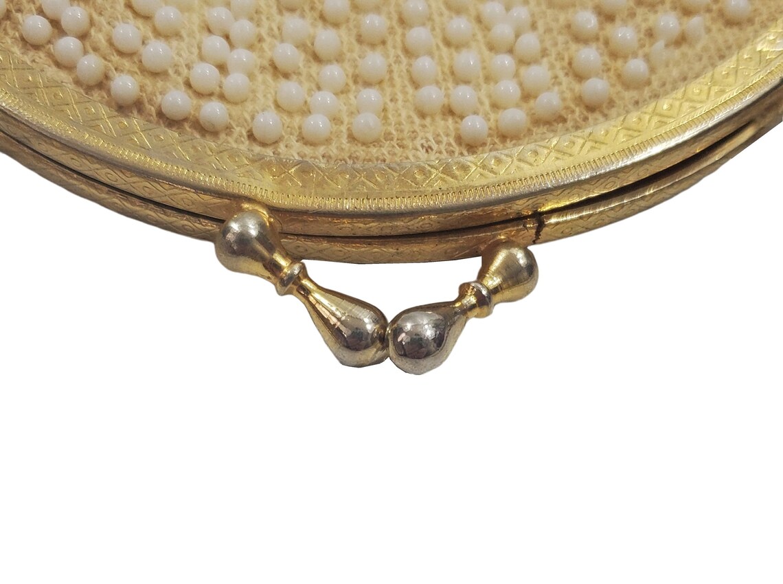 Vintage Cream With White Beaded Evening Bag by Artel - Etsy