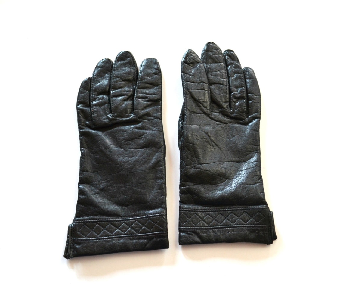 Vintage Black Genuine Leather Ladies Driving Gloves by Fownes - Etsy
