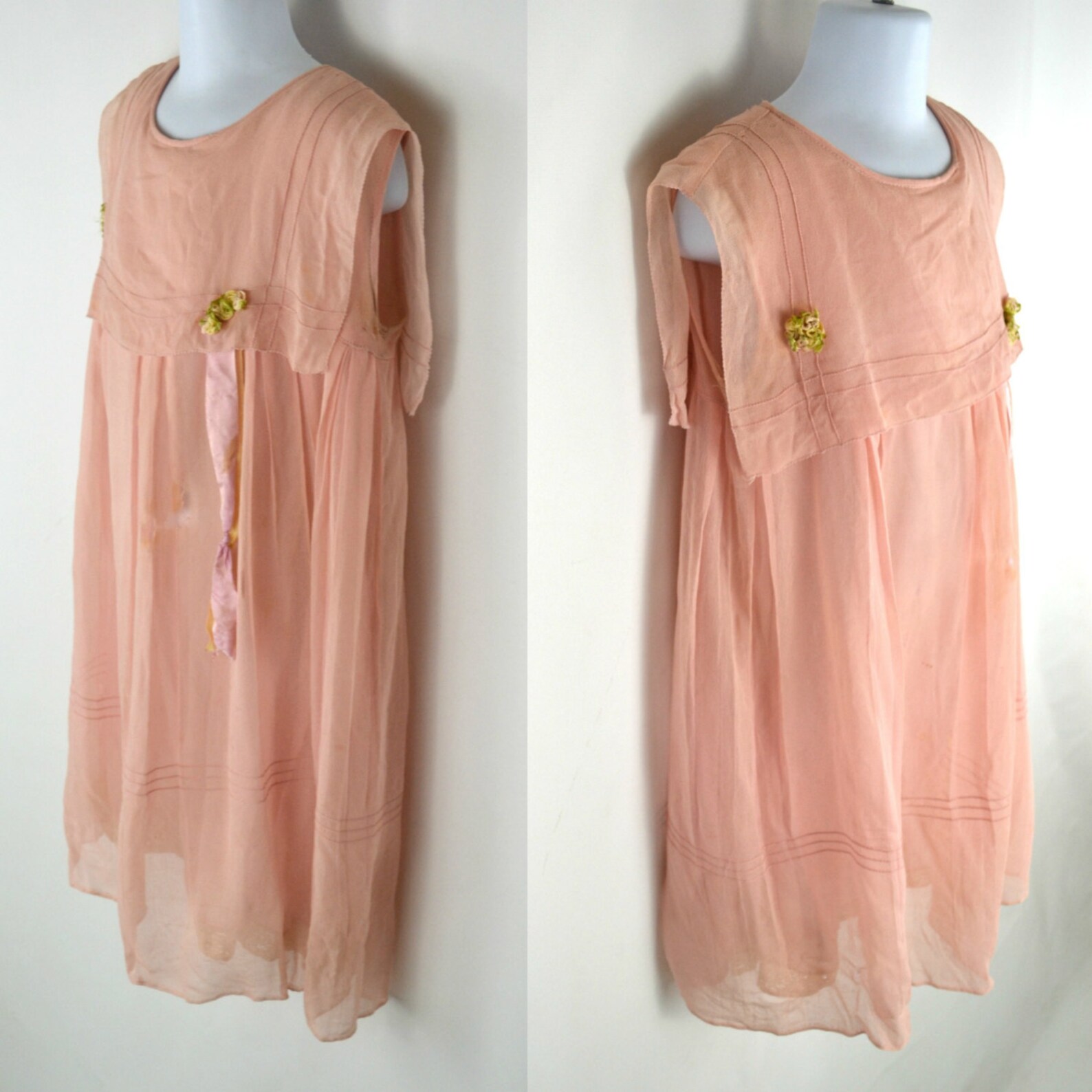 Vintage Rare Pink Muslin Sleeveless Girls Dress, Toddler Girl Dress ...