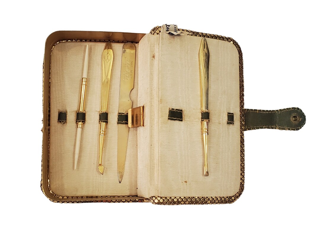 Gold Lame Mesh Manicure Kit/case by Bates Creation, Barbara Bates - Etsy