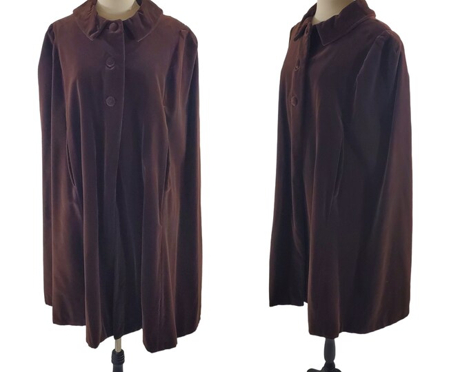 1960s Chocolate Brown Velvet Cape - Etsy