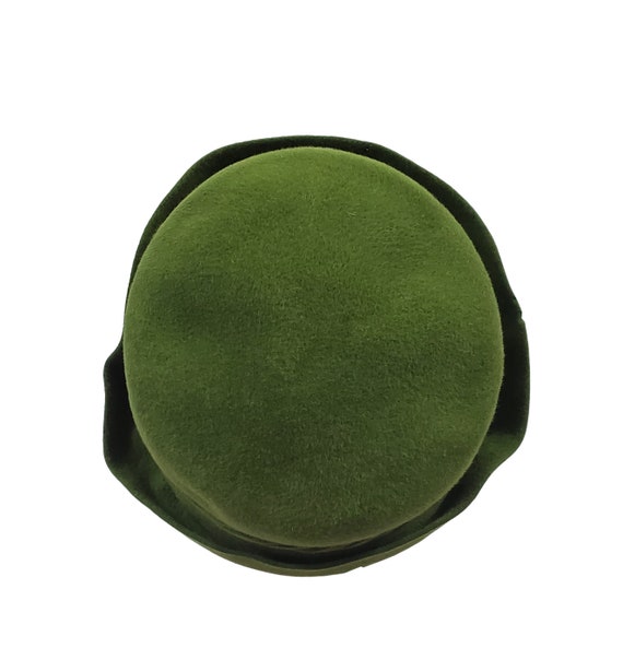 1960s Green Fur Felt Breton Hat by Peachbloom Velour,… - Gem